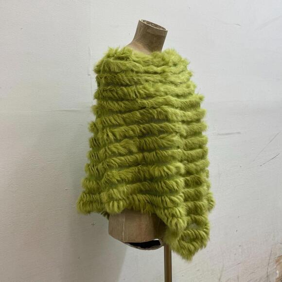 Jackets & Coats | Vintage Lime Green Rabbit Fur Poncho | Poshmark